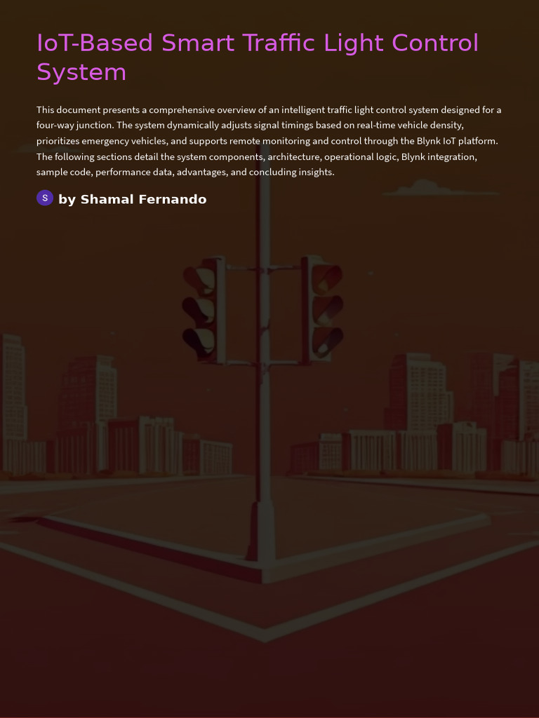 IoT Based Smart Traffic Light Control System | PDF | Traffic | Traffic ...