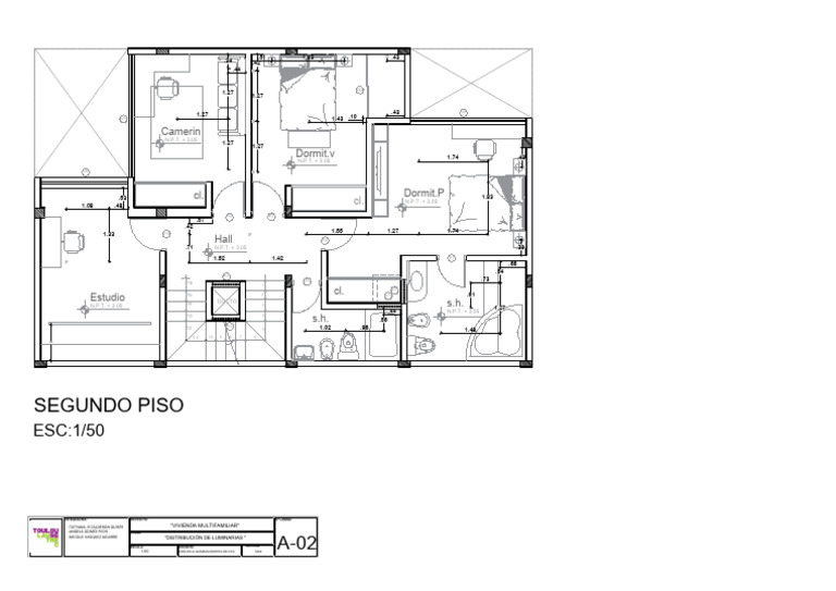 PLANO DE DISTRIBUCIÓN ILUMINACIÓN - CON COTAS -SEGUNDO PISO con cotas | PDF