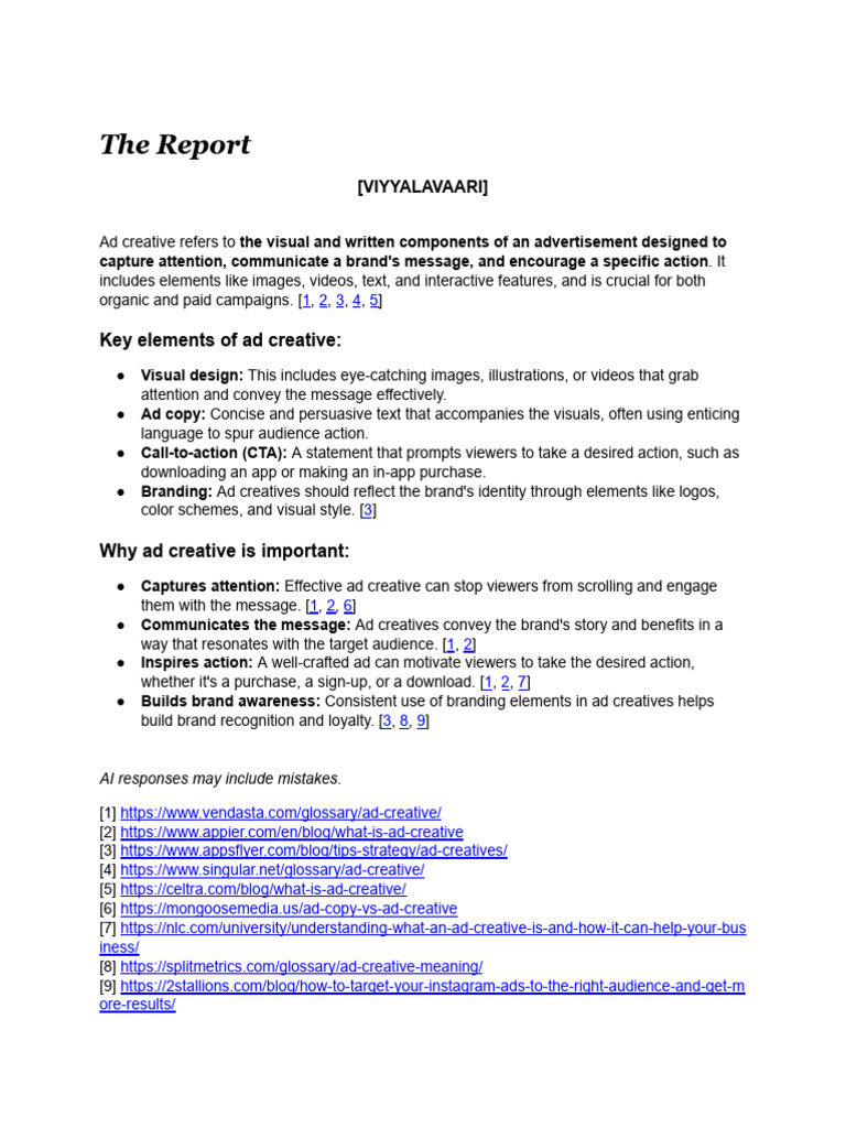 Understanding Ad Creative Elements | PDF