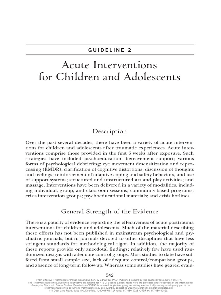 Article-Acute Interventions Child and Adolescents | PDF | Eye Movement ...