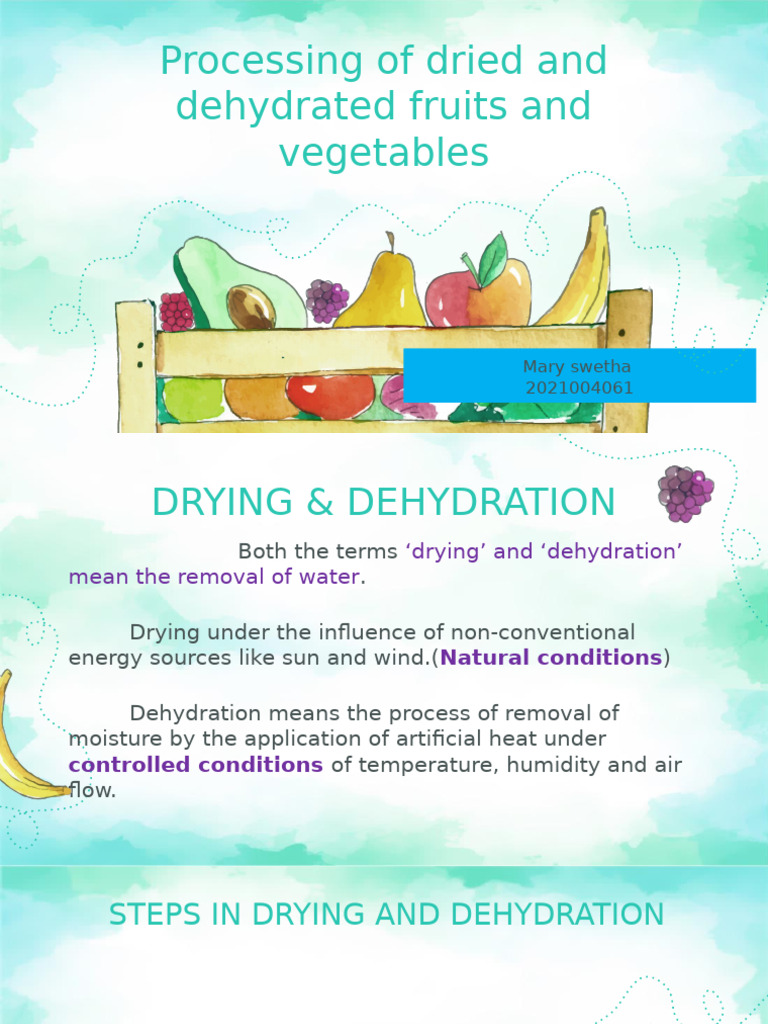 Drying and Dehydration | PDF