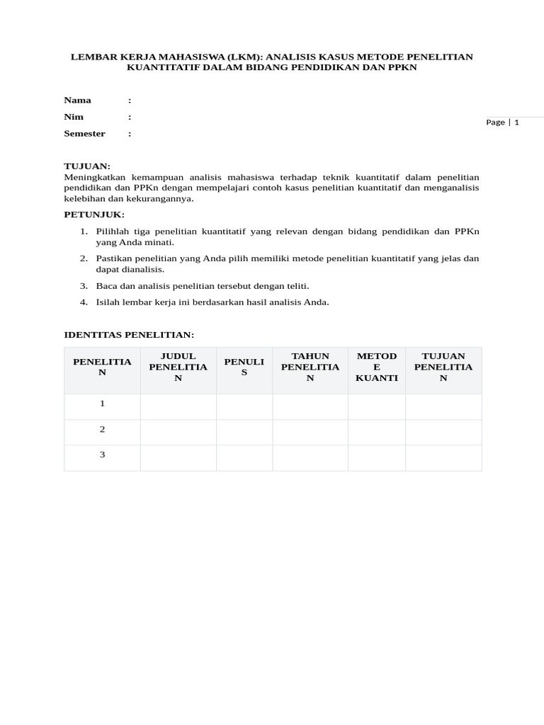 6-Metopen - LKM Analisis 3 Penelitian Kuanti - 4 | PDF