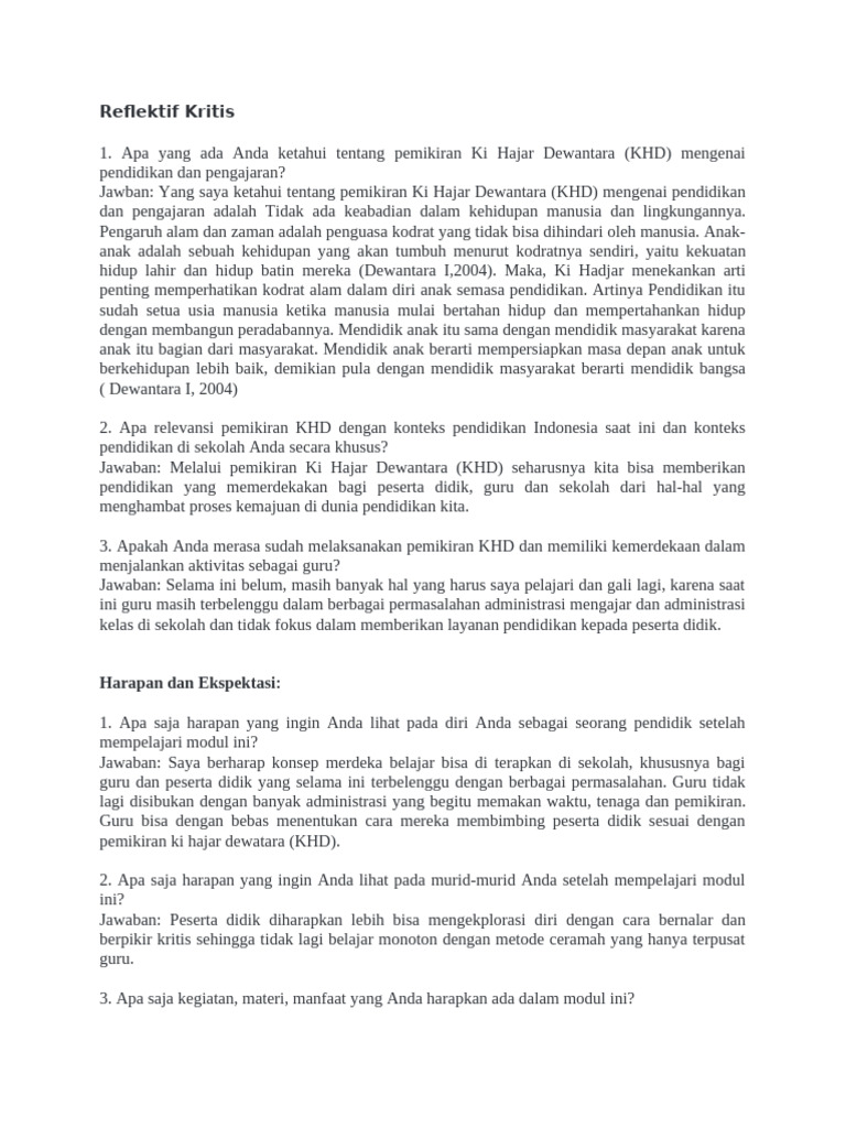 Reflektif Kritis | PDF