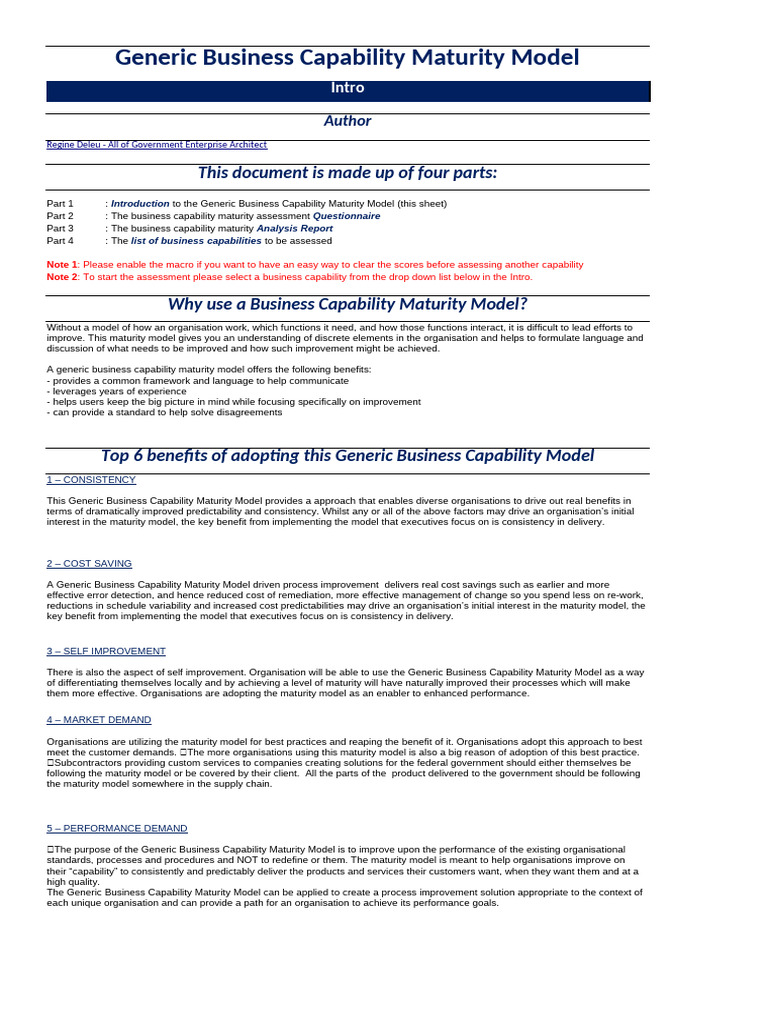 Generic Business Capability Maturity Model | PDF | Regulatory Compliance | Performance Indicator