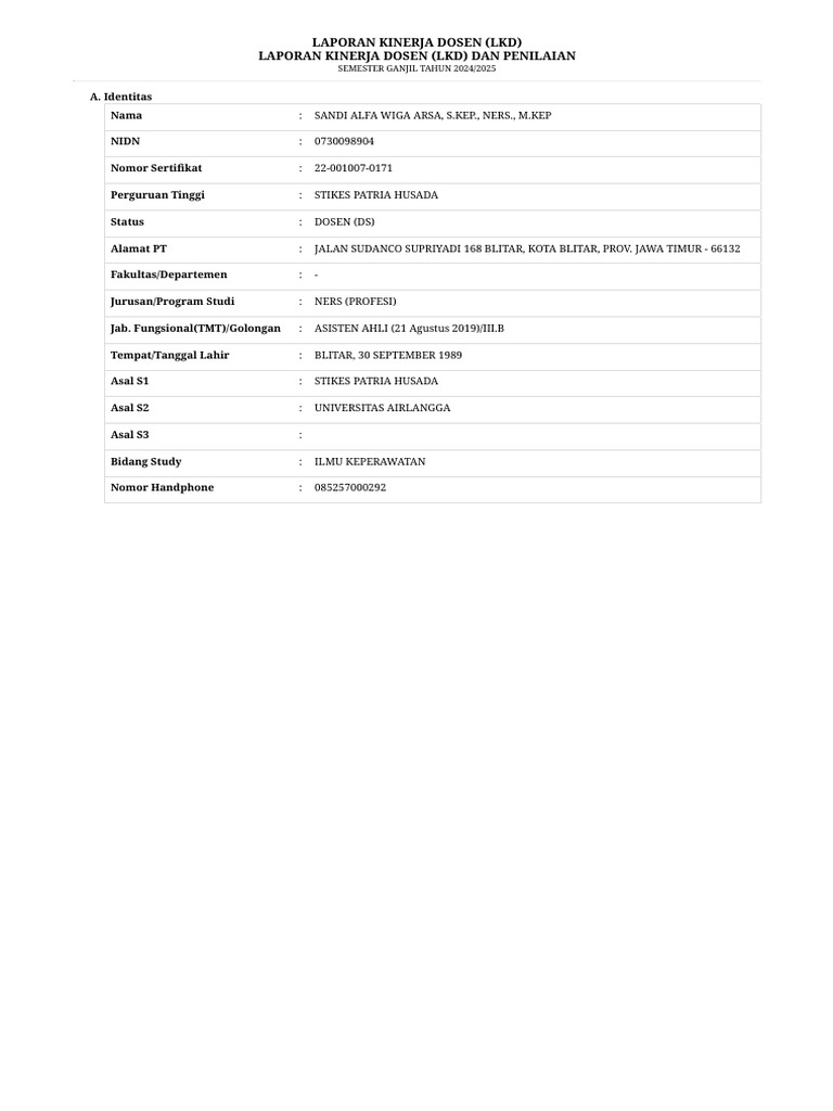 LKD - 0730098904 TA 2024_2025 Ganjil | PDF