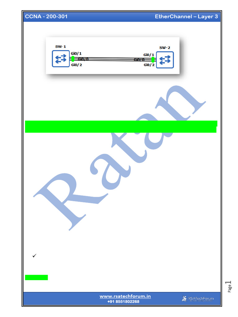CCNA 200-301 - Lab-32 EtherChannel Layer-3 v1.0 | PDF | Internet Protocols | Ip Address