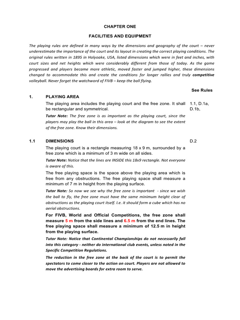 Volleyball Rules - Tutor Notes | PDF | Volleyball | Referee