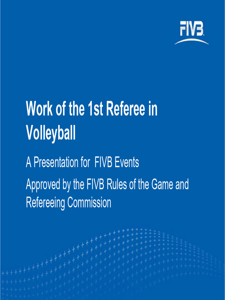 1st Referee Duties in Volleyball Matches | PDF | Volleyball | Referee