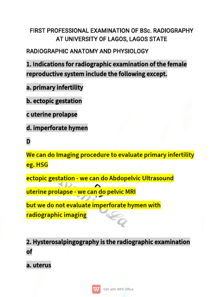 Ana First Professional Examination | PDF | Grey Matter | Translation ...