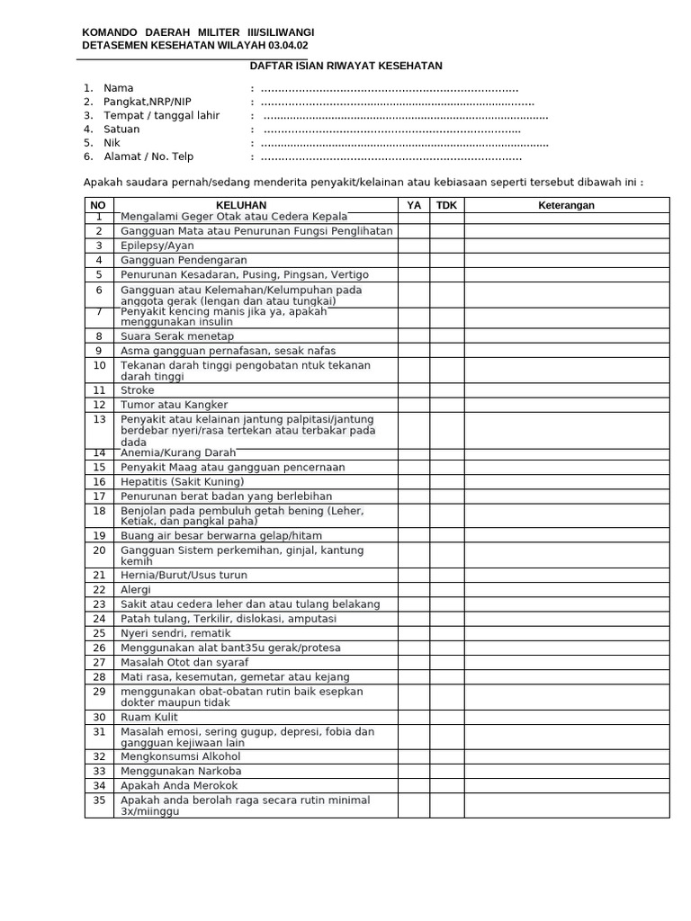 Blangko Rik Kes 2025 | PDF
