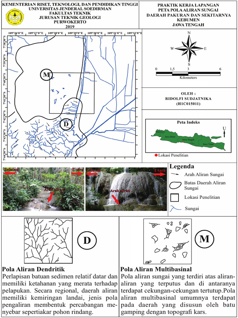 Peta Pola Aliran Sungai Daerah Pakuran Dan Sekitarnya, Kebumen, Jawa ...
