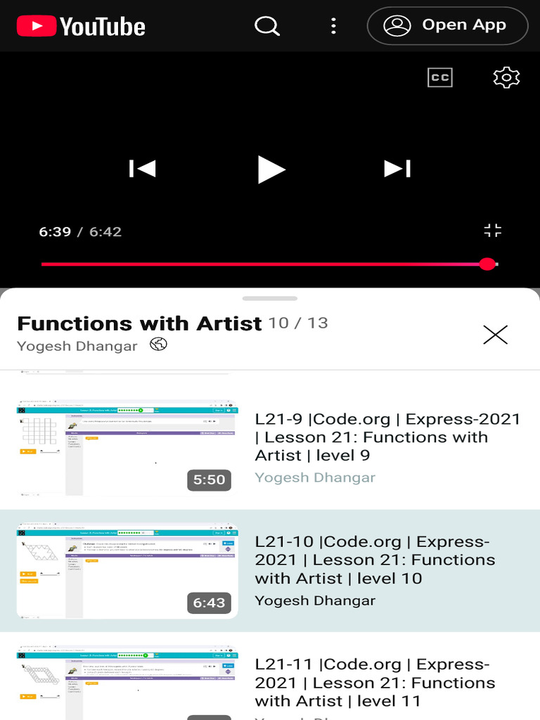 L21-9 Code - Org Express-2021 Lesson 21 Functions With Artist Level 9 - YouTube | PDF