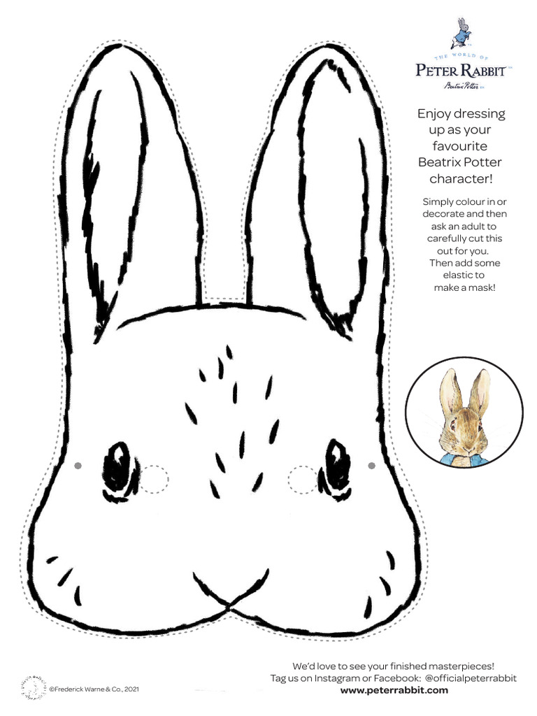 Peter Rabbit Character Masks | PDF | Beatrix Potter | Peter Rabbit