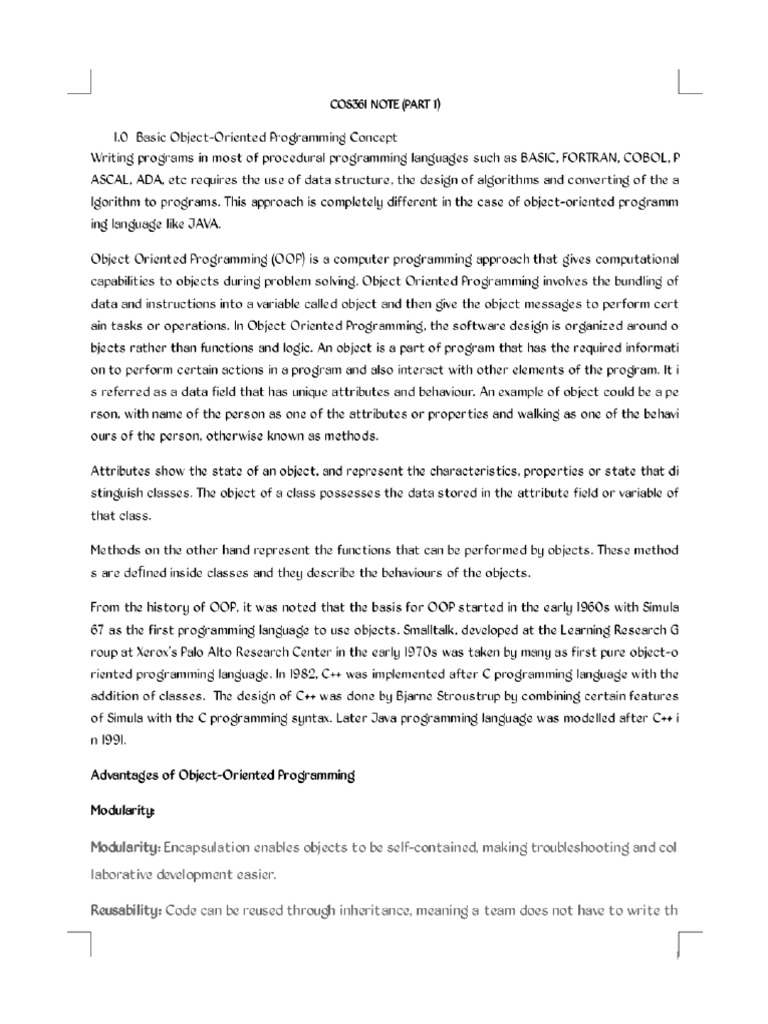 Basic Object Oriented Programming Concept - Phoenix | PDF