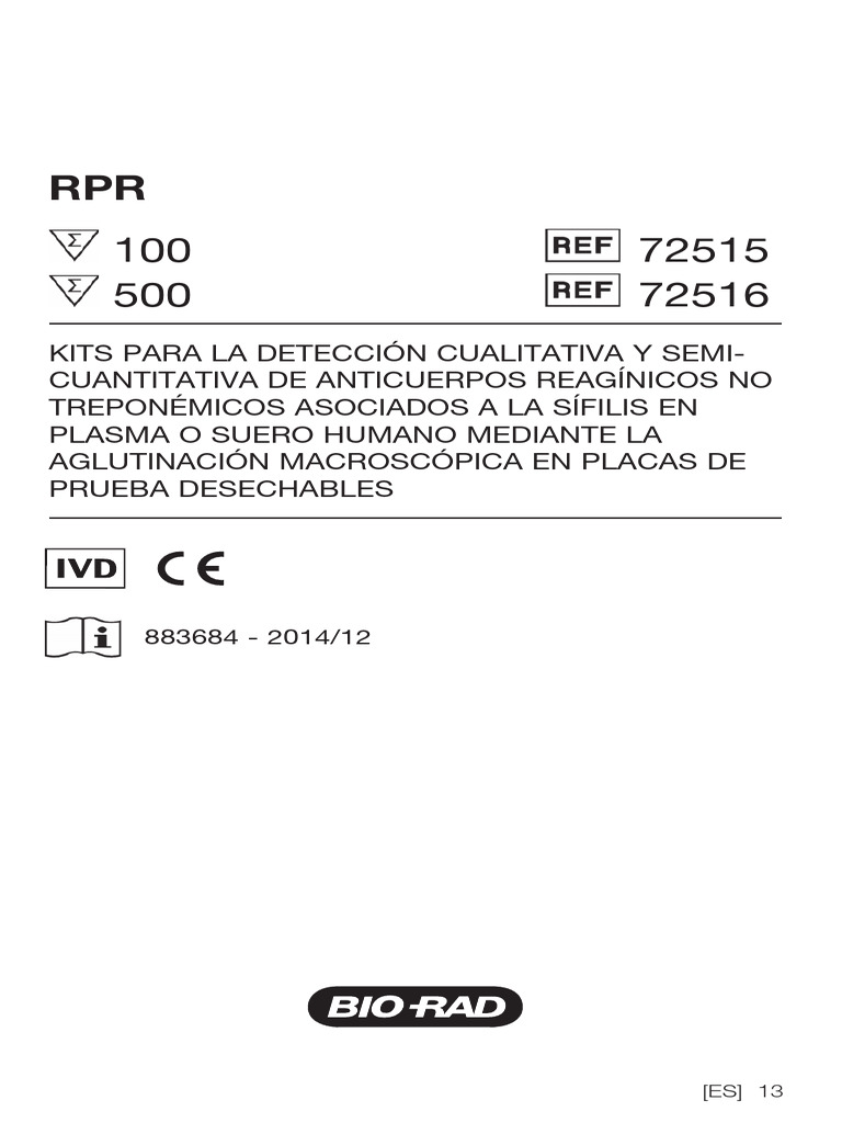 RPR | PDF | Infección | Anticuerpo