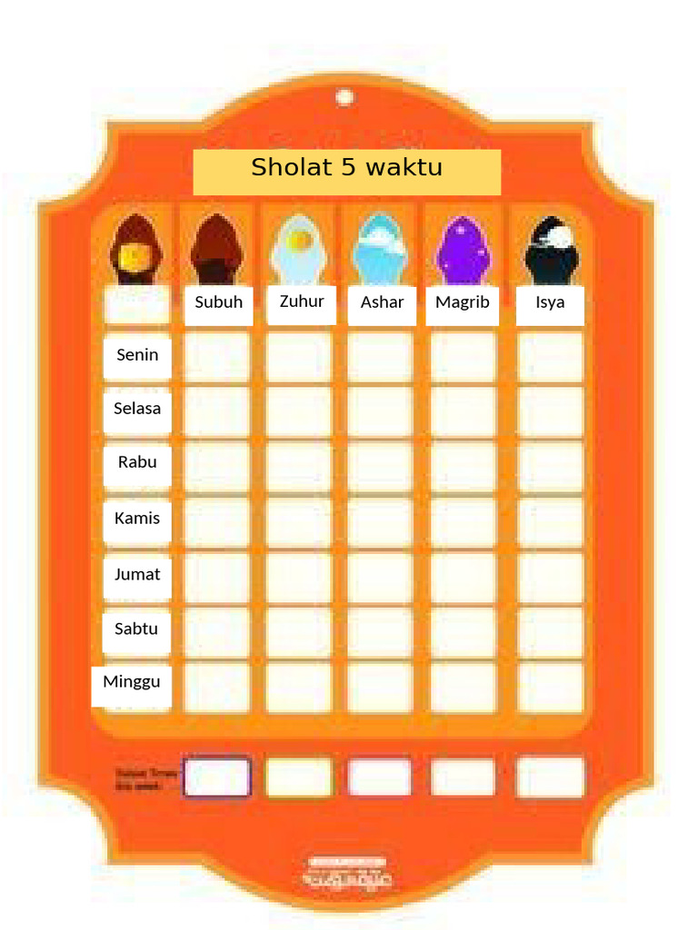 Ceklist Sholat | PDF