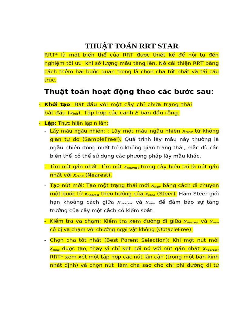 Thuật Toán Rrt Star | PDF