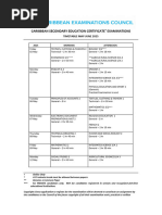 CSEC Exam Timetable May-June 2025 | PDF | Science | Engineering
