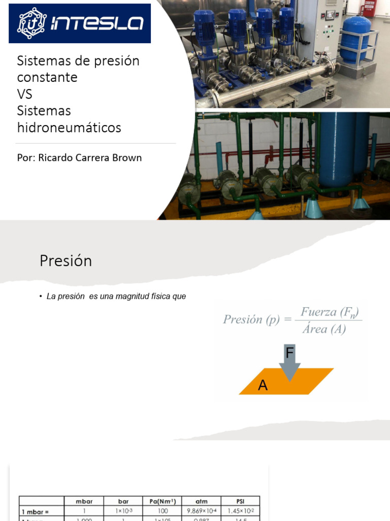 Sistemas Hidroneumaticos Vs Presion Constante-1 | PDF | Presión | Bomba