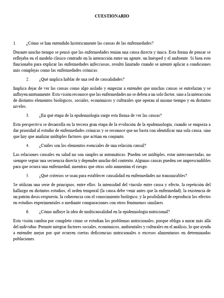 Epidemilogia Cuest 2 | PDF | Causalidad | Epidemiología
