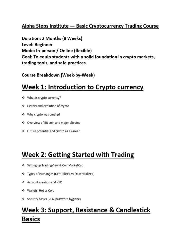 Beginner's Cryptocurrency Trading Course | PDF