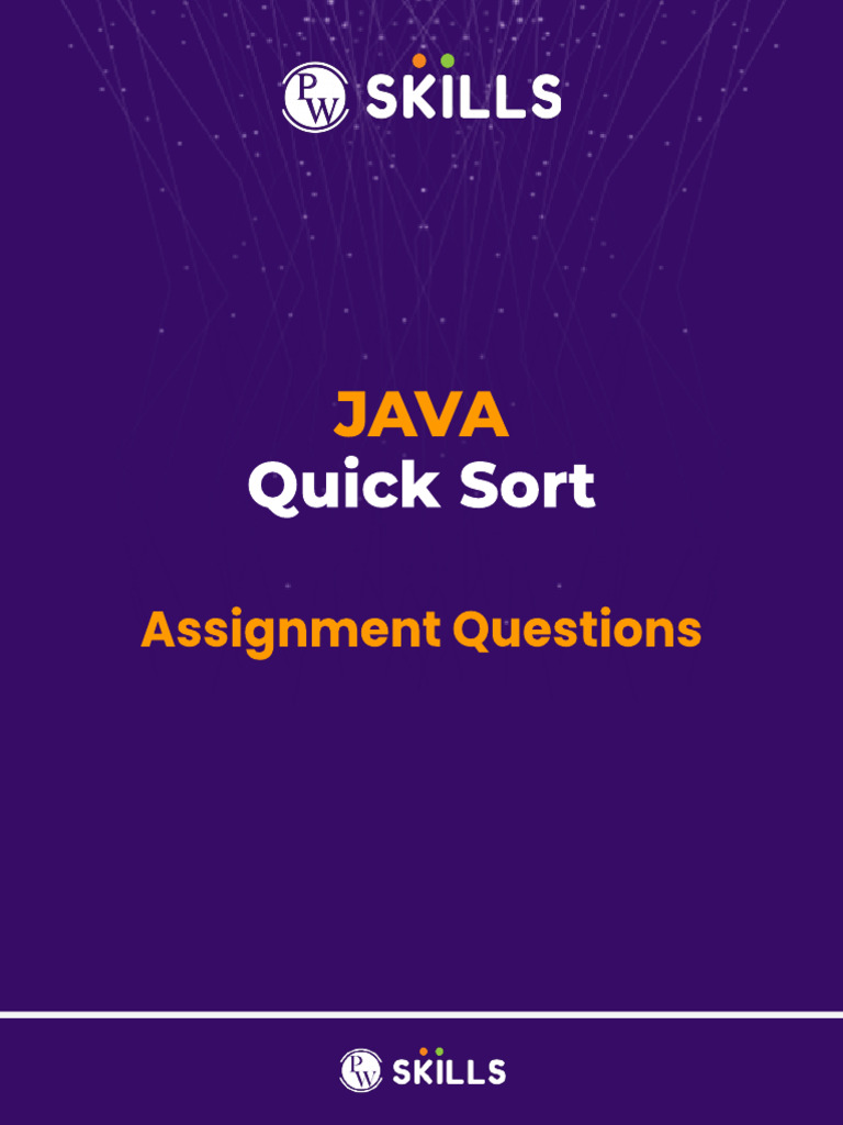 JAVA Quick Sort | PDF