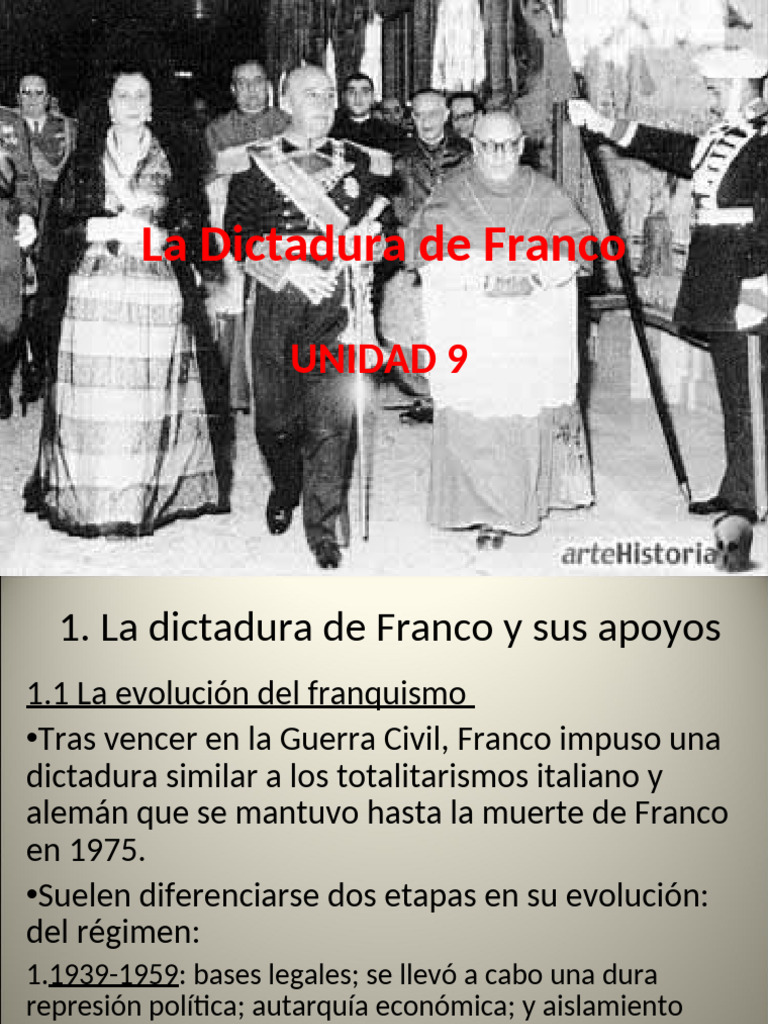 Unidad 9 España La Dictadura de Franco | PDF | España franquista | Francisco franco
