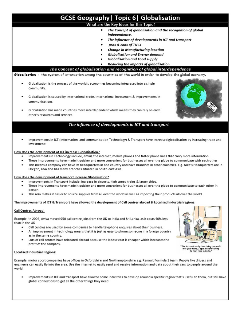 GCSE Geography: Globalisation Insights | PDF | Globalization | Coca Cola