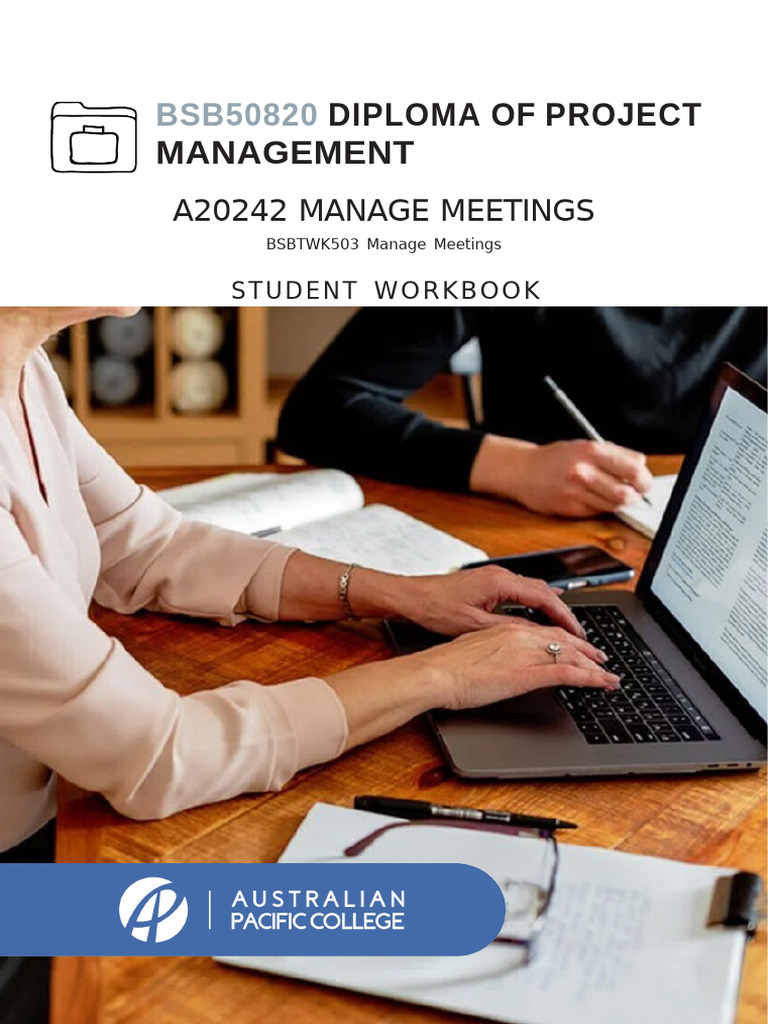 A20242 Manage Meetings - Student Workbook - v1.1 | PDF | Project Management