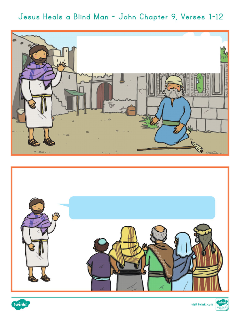 Story Sequencing: Jesus Heals Blind Man | PDF