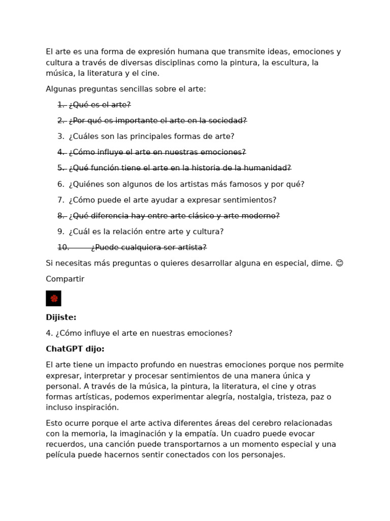 El Arte Es Una Forma de Expresión Humana Que Transmite Ideas | PDF ...