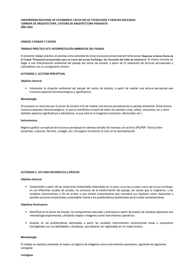 Trabajo PR Ctico N 2 2025 | PDF | Paisaje | Ciencias de la Tierra