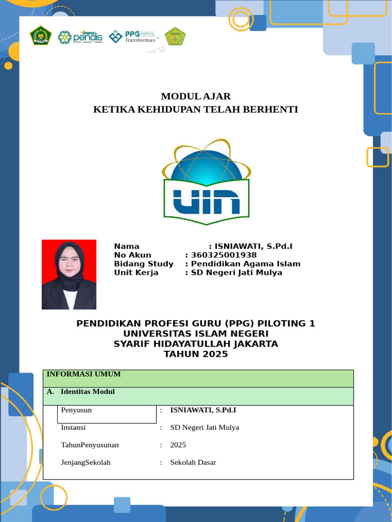 Modul Ajar Ukin-Isniawati-41240199102655-Ppg Daljab 2025 | PDF