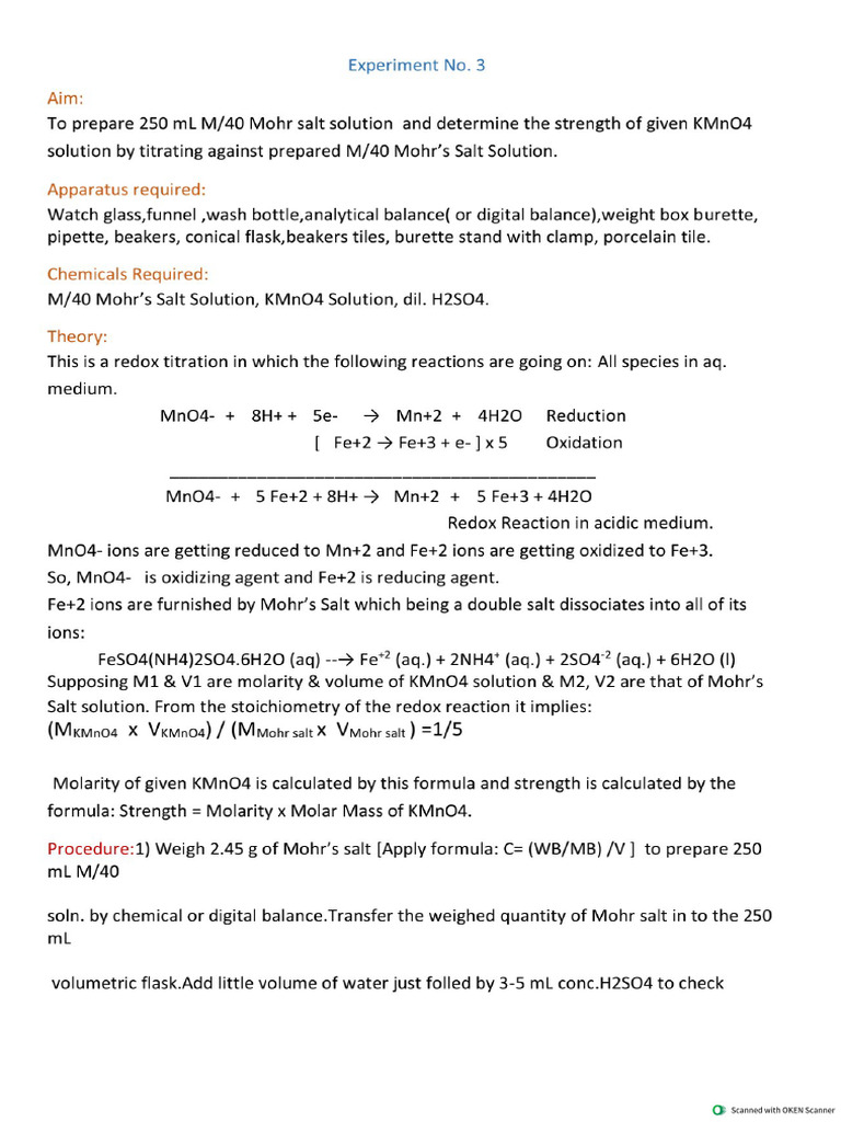 Xii Chem Prac 2022 23 | PDF