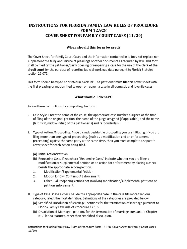 02 Family Court Cover Sheet.12.928 | PDF | Service Of Process | Justice