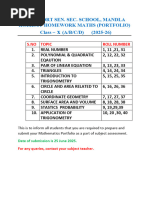 Maths Portfolio (COVER Page) - GR | PDF