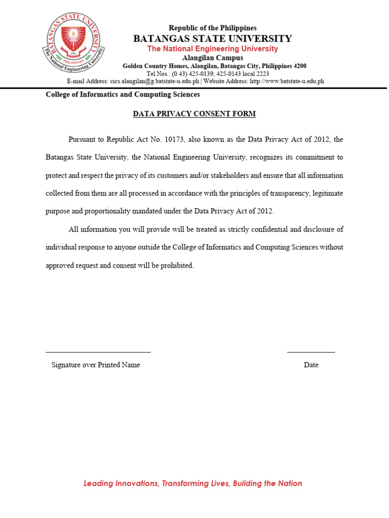 Data Consent Form | PDF