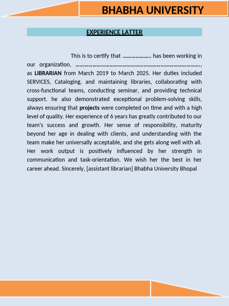 Experience Latter | PDF