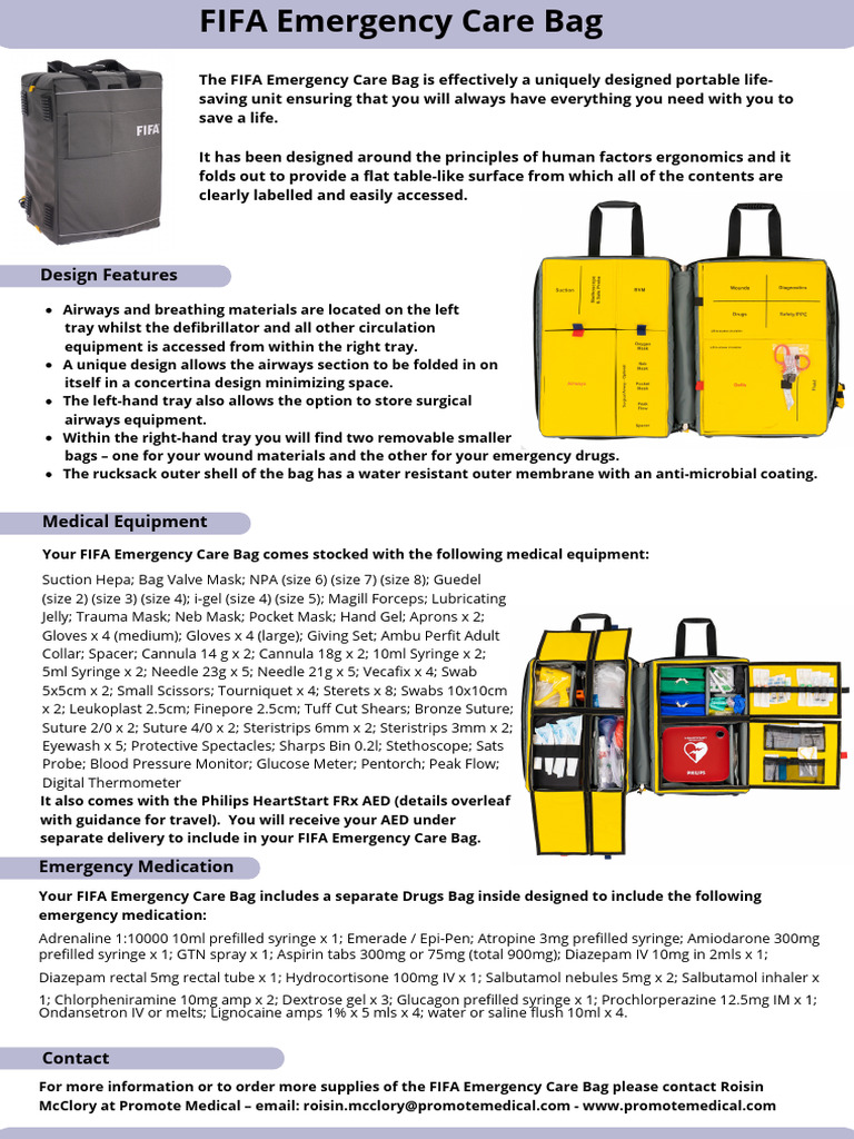 FIFA Emergency Care Bag Overview | PDF