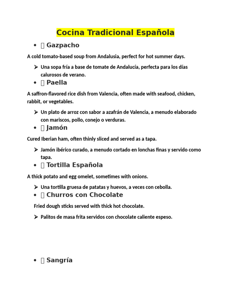 Cocina Tradicional Española | PDF