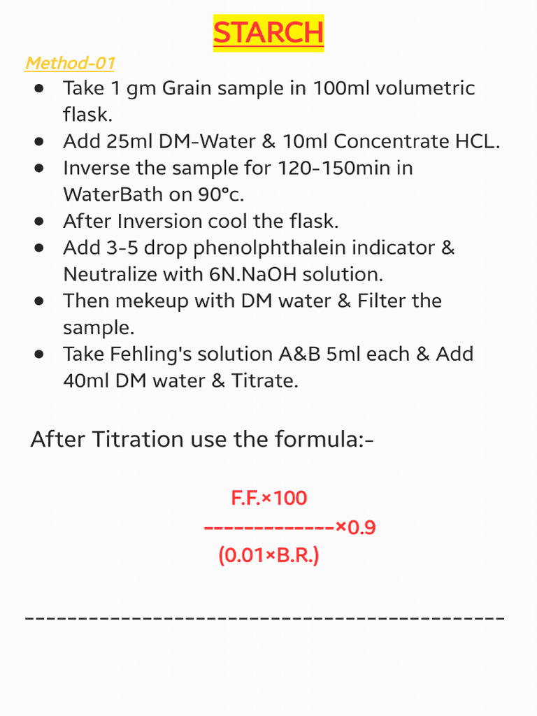 Grain (Starch& Protein) | PDF