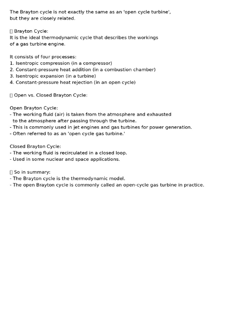 Brayton Cycle Handwriting Style | PDF