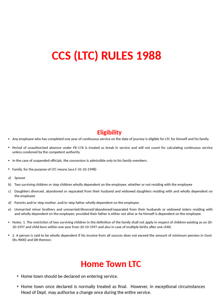 CCS (LTC) Rules 1988 | PDF