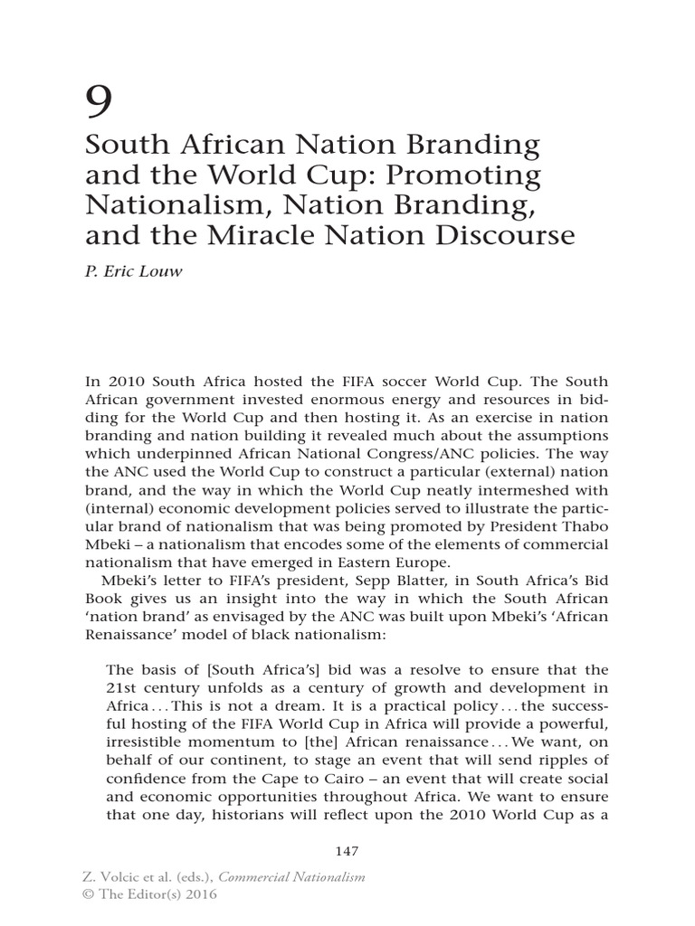 South African Nation Branding and The World Cup Promoting Nationalism ...