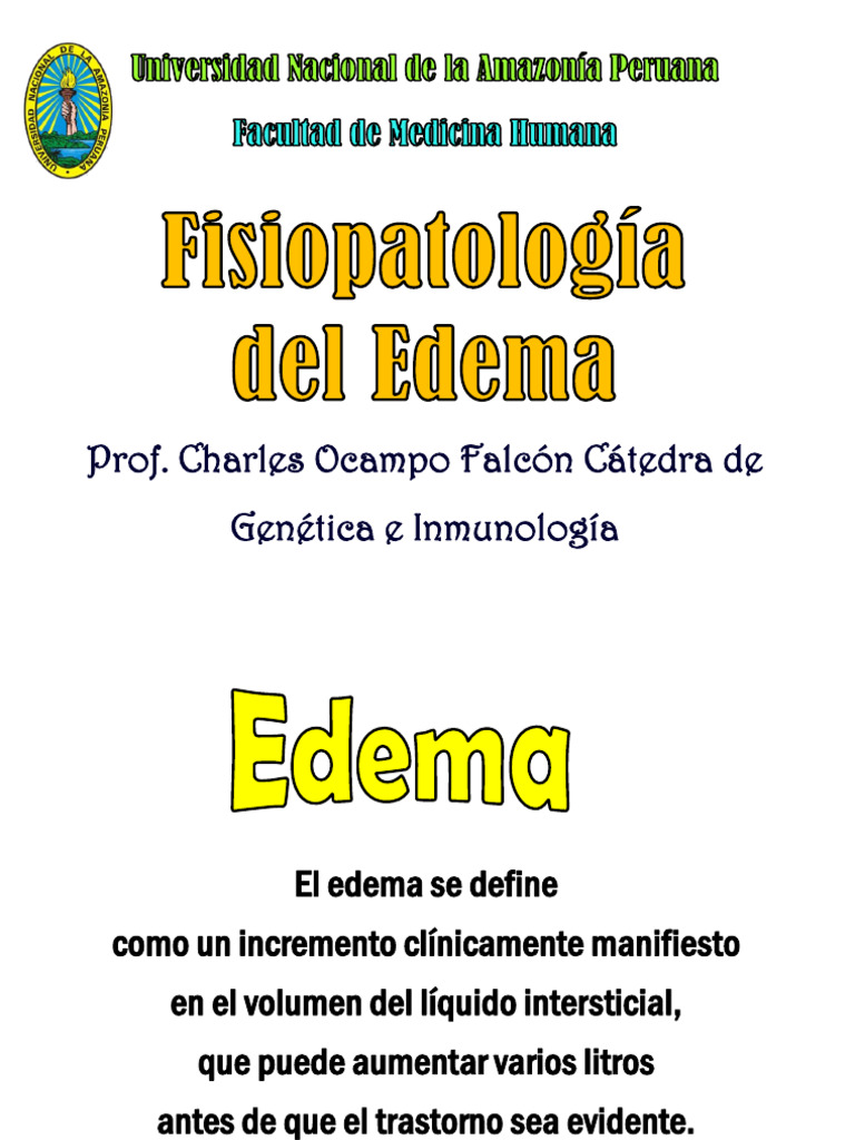 Fisiopatología del Edema y su Clasificación | PDF | Edema | Medicina
