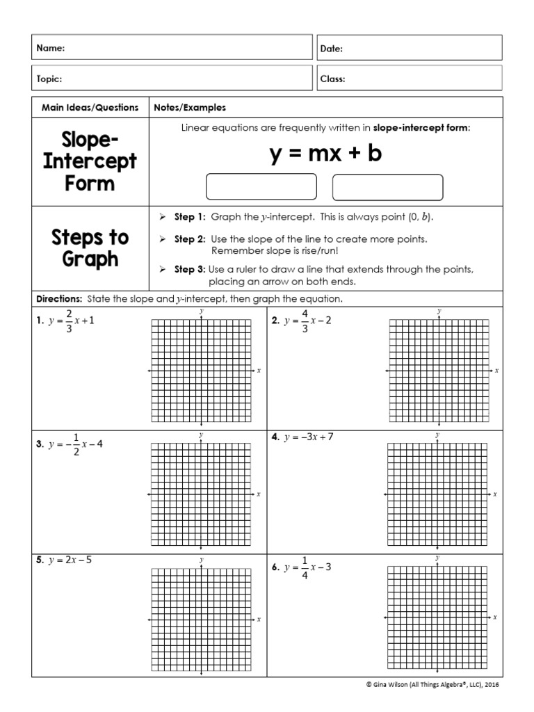 Slope-Intercept Form Graphing Guide | PDF | Mathematical Analysis ...