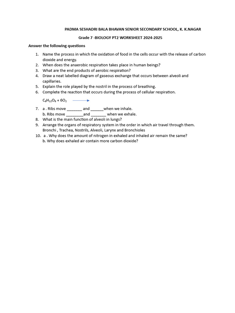 Grade 7 PT2 Biology Worksheet | PDF