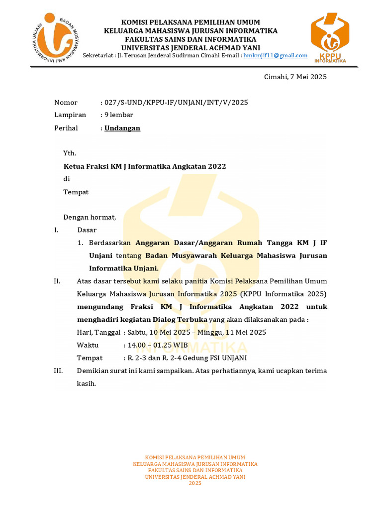 027 S-UND Angkatan 2022 Dialog Terbuka | PDF
