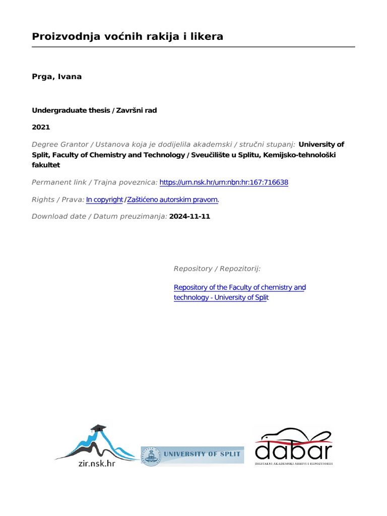 Proizvodnja Vocnih Rakija I Likera | PDF