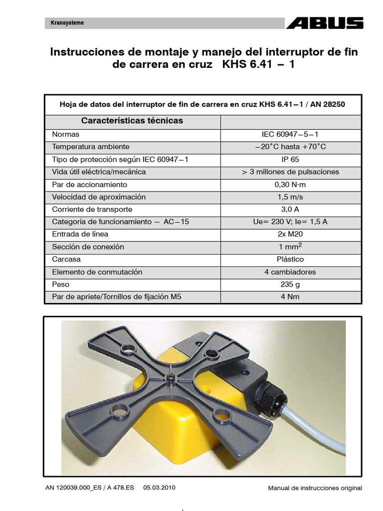 Limitador de Trolley Abus | PDF | Tornillo | Conector eléctrico
